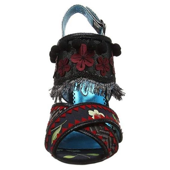 Poetic Licence - Red and Black "Aztec Queen" Peep Toe Sandals with a C ...